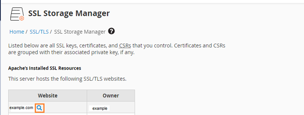 How to locate the domain’s SSL private key and CSR